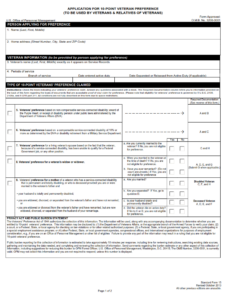 SF 15 Form – Application for 10-Point Veteran Preference | SF Forms