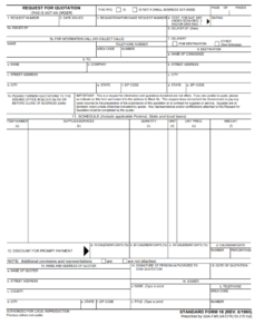 SF 18 Form – Request for Quotation | SF Forms