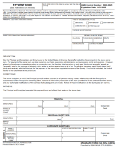 SF 25A Form – Payment Bond | SF Forms