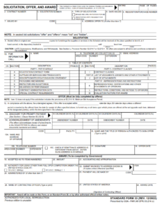 SF 33 Form – Solicitation, Offer, and Award | SF Forms