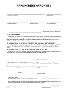 SF 61 Form – Appointment Affidavit | SF Forms