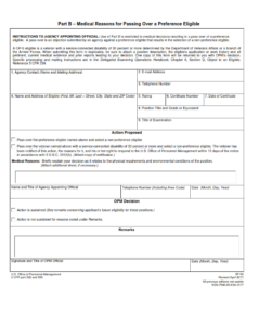 SF 62 Form – Agency Request to Pass Over a Preference Eligible or ...