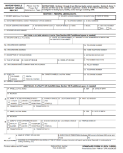 SF 91 Fprm – Motor Vehicle Accident (Crash) Report | SF Forms