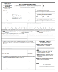 SF 98A Form – Notice of Intention to Make a Service Contract and ...