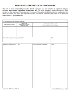 SF LLL1 Form – Registered Lobbyist Contact Disclosure | SF Forms