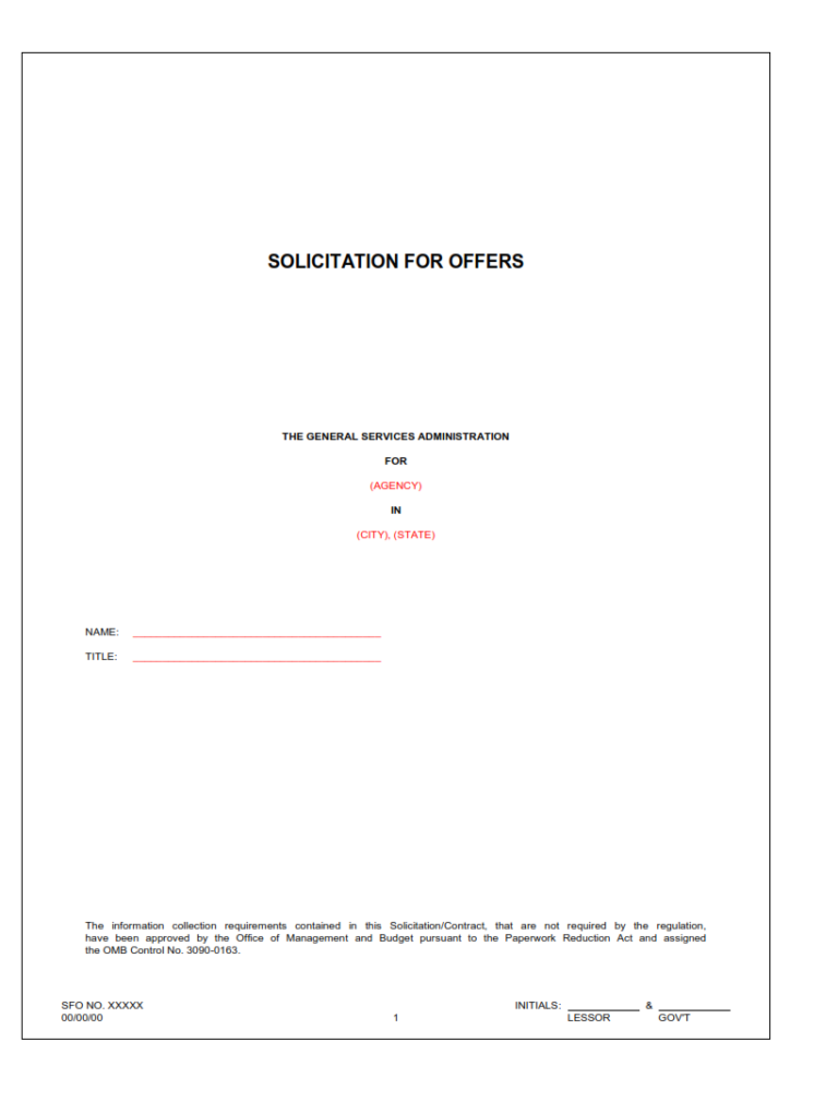 SF O Form – Solicitation for Offers | SF Forms
