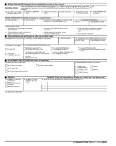 SF 152 Form – Request for Clearance or Cancellation of a Standard or ...
