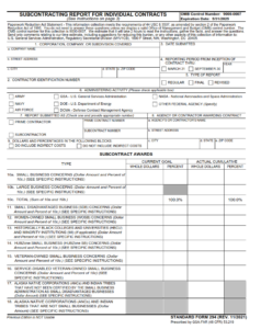SF 294 Form – Subcontracting Report for Individual Contracts | SF Forms