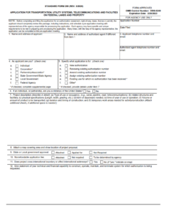SF 299 Form – Application for Transportation, Utility Systems ...