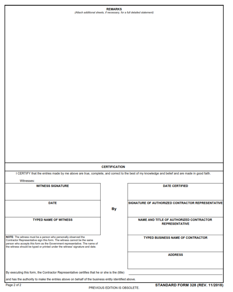 SF 328 Form – Certificate Pertaining to Foreign Interests | SF Forms
