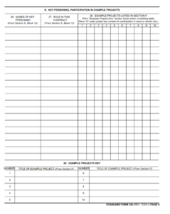 SF 330_SG Form – Extra Section G for SF330 Form | SF Forms