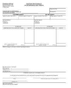 SF 1081 Form – Voucher and Schedule of Withdrawals and Credits | SF Forms