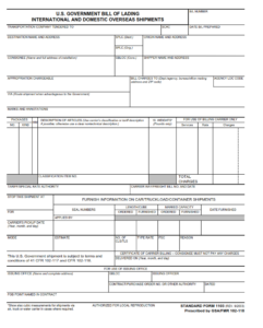 SF 1103 Form – U. S. Government Bill of Lading | SF Forms