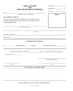 SF 1156 Form – Public Voucher for Fees and Mileage of Witnesses | SF Forms