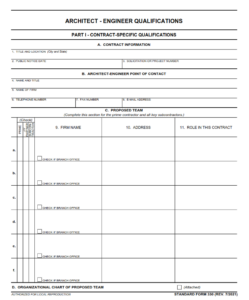 SF 330Ex1.1 Form – Extra Page 1 Part 1 of SF330 | SF Forms