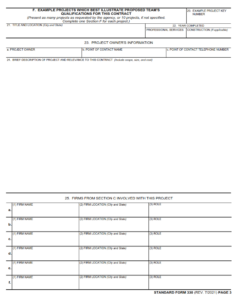 SF 330Extr2 Form – Extra Part 2 of SF330 | SF Forms