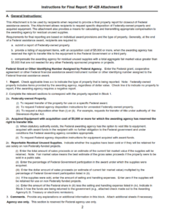 SF 428B Form – Tangible Personal Property Report – Final Report | SF Forms