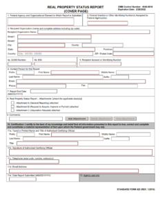 SF 429 Form – Real Property Status Report – Cover Page | SF Forms