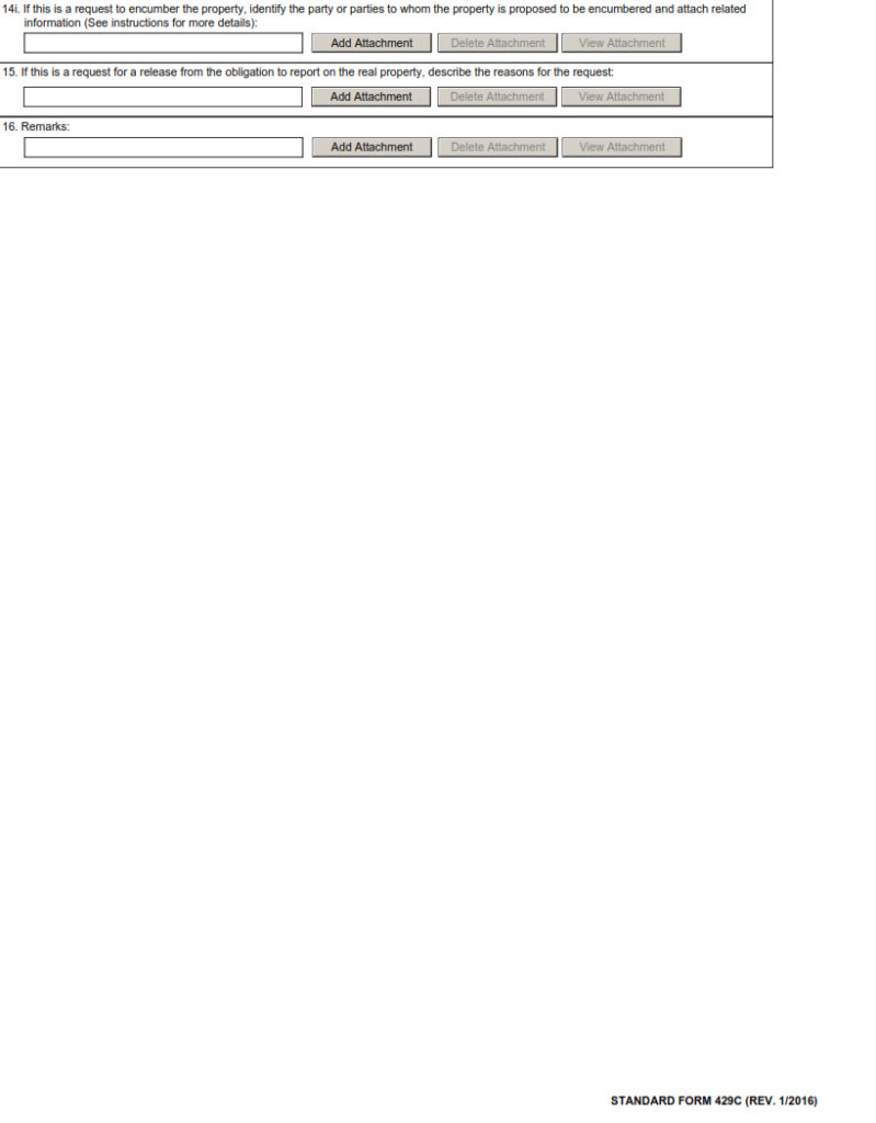 SF 429C Form – Real Property Status Report – Attachment C – Disposition ...