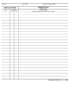 SF 510 Form – Medical Record – Nursing Notes | SF Forms