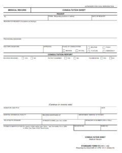 SF 513 Form – Medical Record – Consultation Sheet | SF Forms