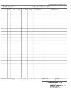 SF 536 Form – Medical Record – Pediatric Nursing Notes | SF Forms