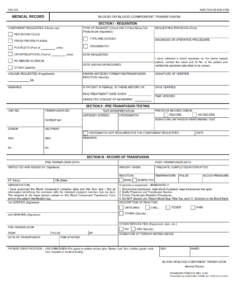 SF518 Form – Blood or Blood Component Transfusion | SF Forms