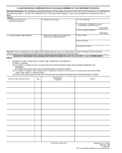 SF 1174 Form – Claim for Unpaid Compensation of Deceased Member of the ...